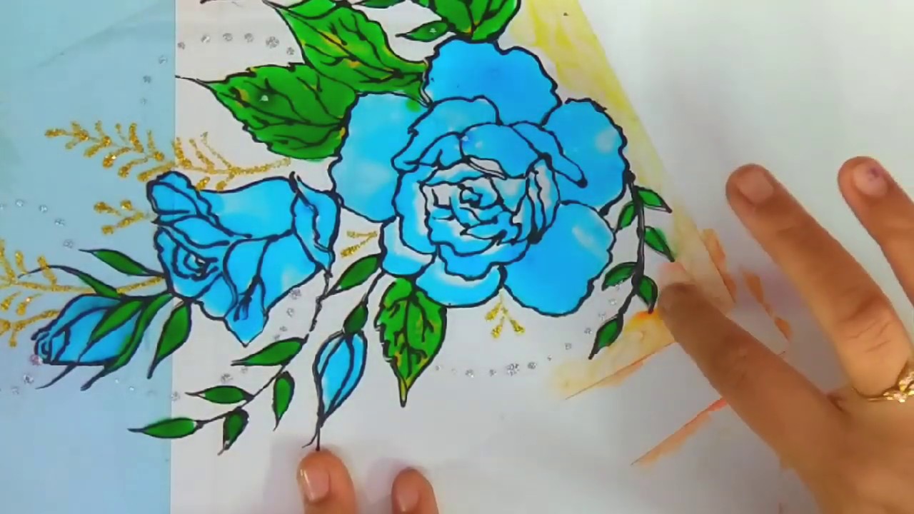 glass painting - glass painting - step by step demonstration/glass ...