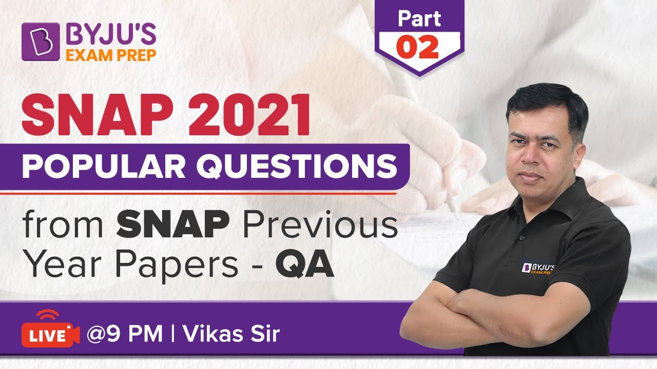 SNAP 2021 | Popular Questions from SNAP Previous Year Papers - QA ...