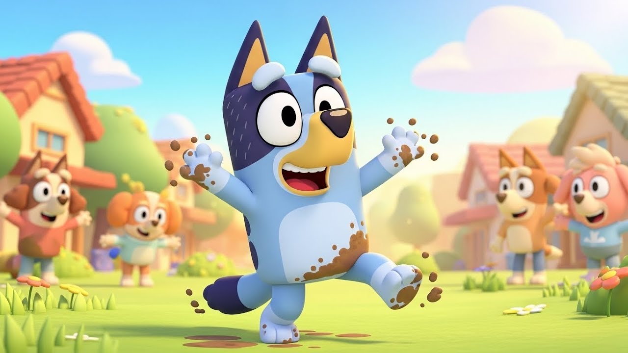Bluey persiguió su cola en el barro | Canciones Infantiles y Rimas para ...