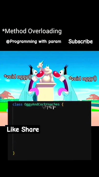 method overloading explain by oggy and the cockroach #coding #programming #param - YouTube