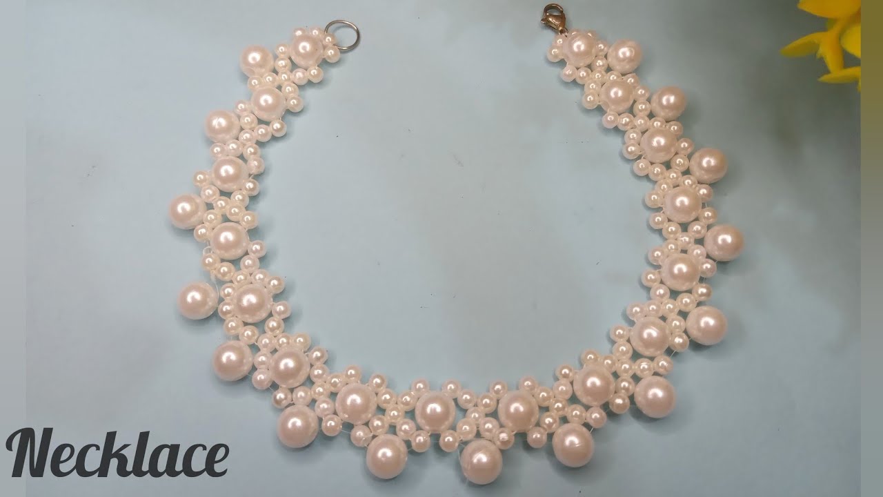 Make a pearl necklace easily | special crafts - YouTube