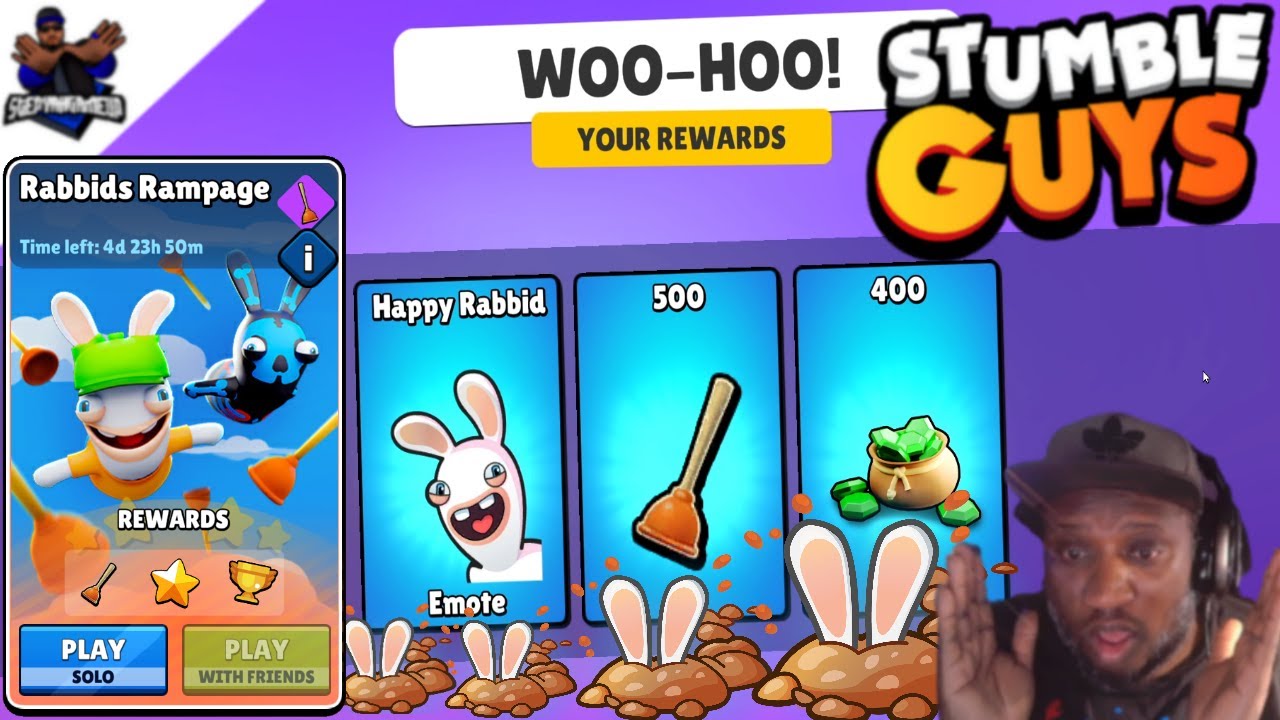 How to collect the Rabbid Plungers in Rampage Event Stumble Guys Live ...