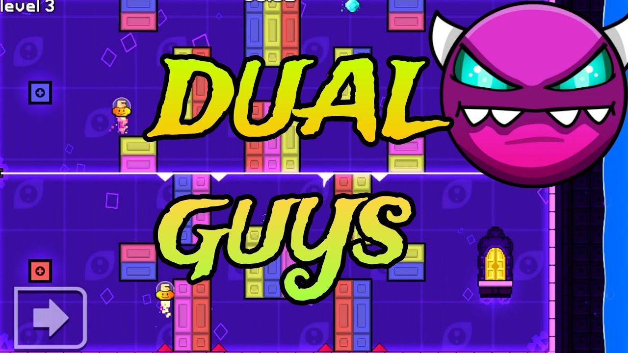 "Dual Guys" by Kravli | Platformer Medium Demon 100% | Geometry Dash 2. ...