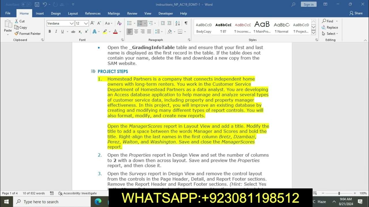 Access 2019 Module 7 End of Module Project 1 | NP_AC19_EOM7-1 | 2019 Module 7 End of Module ...