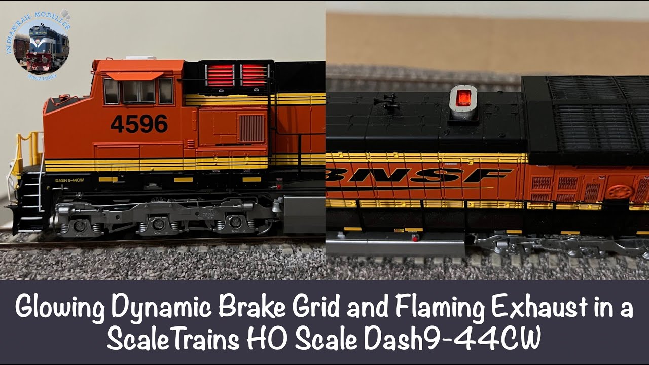 Glowing Dynamic Brake Grid and Flaming Exhaust in a ScaleTrains HO ...