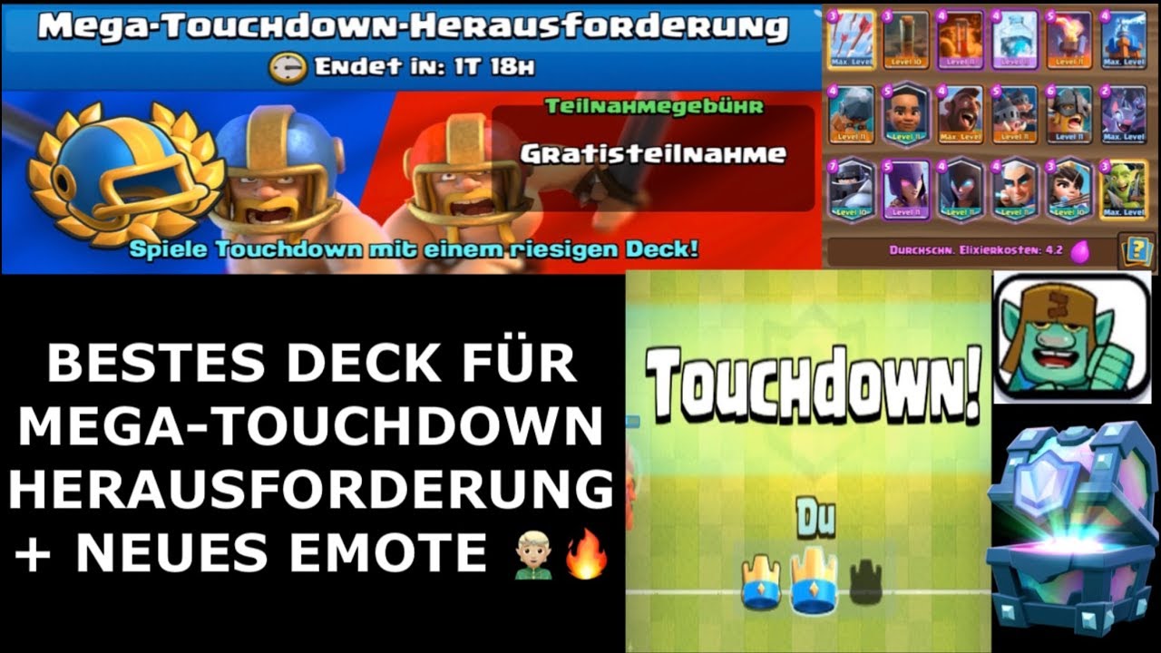 BESTES DECK FÜR MEGA TOUCHDOWN HERAUSFORDERUNG + NEUES EMOTE 🧝🏼🔥 | Easy ...