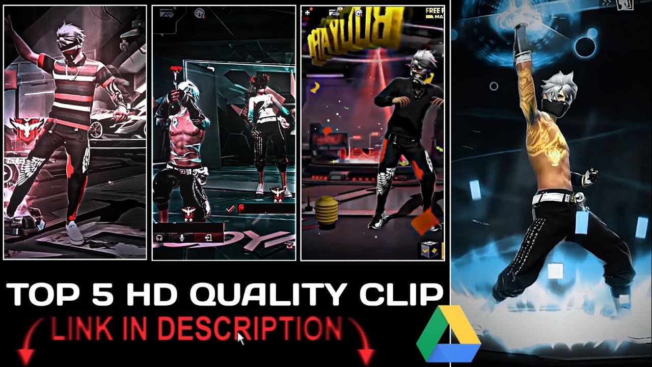 TOP 5 HD QUALITY CLIPS 💖🎀 || NEW TREND FF | FF CLIP | TOP 5 EMOTES ...