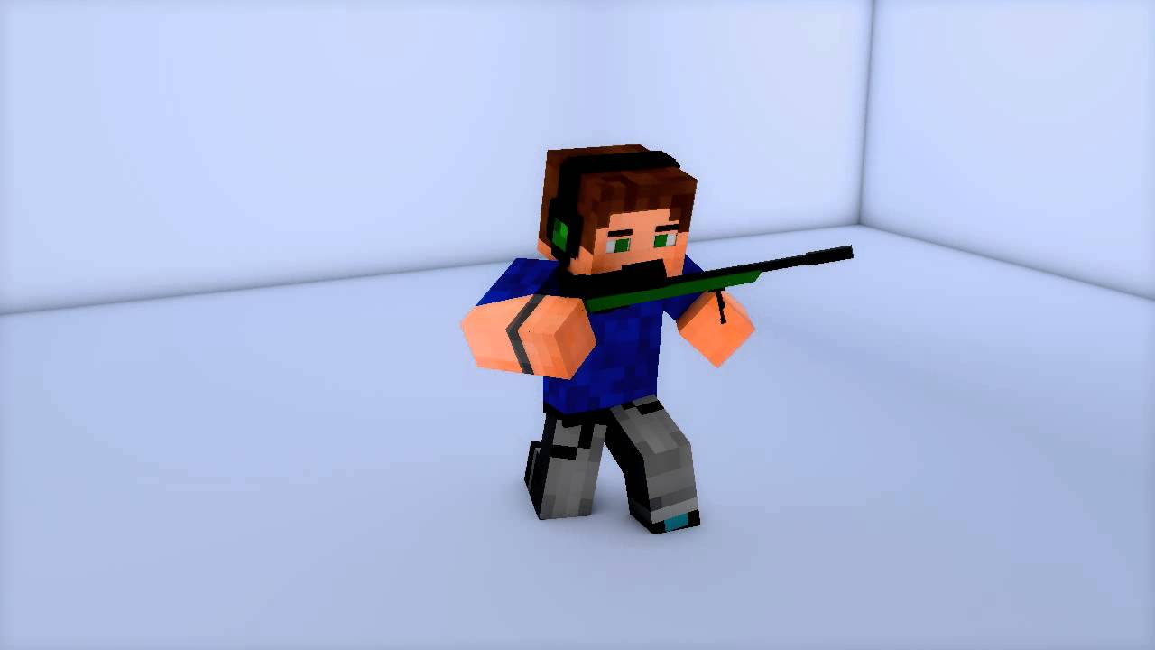 Minecraft Animation Sniper Pose - YouTube