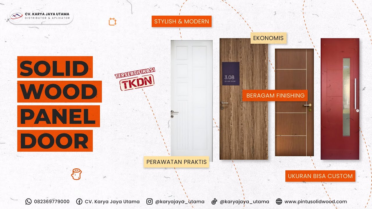 Pintu Solid Wood Panel - CV Karya Jaya Utama - YouTube