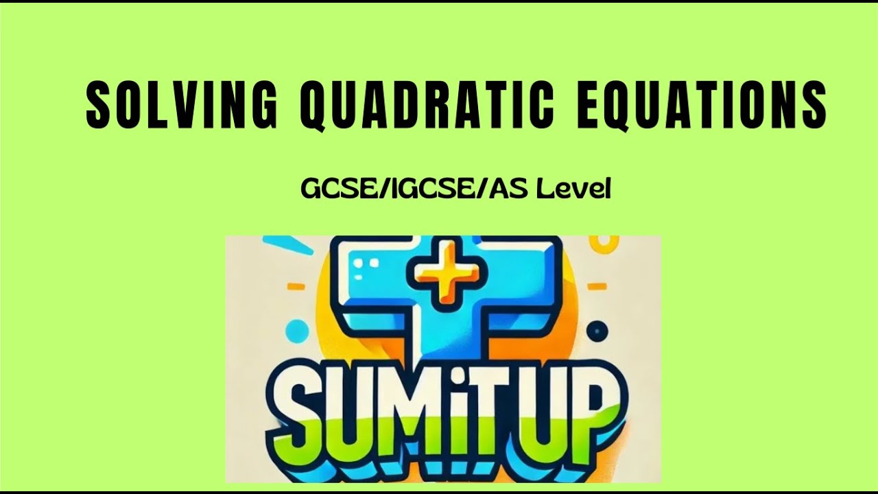 Solving Quadratic Equations - GCSE/IGCSE/ AS Level Maths - YouTube
