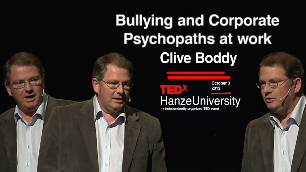 Clive Boddy speaks about "Bullying and Corporate Psychopaths at Work ...