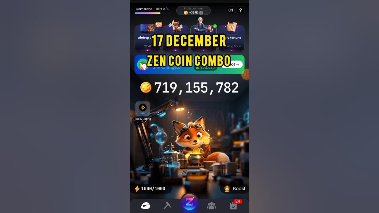 Zen coin daily combo cards 17 December | 17 December Zen coin Combo cards | Zen coin today's ...