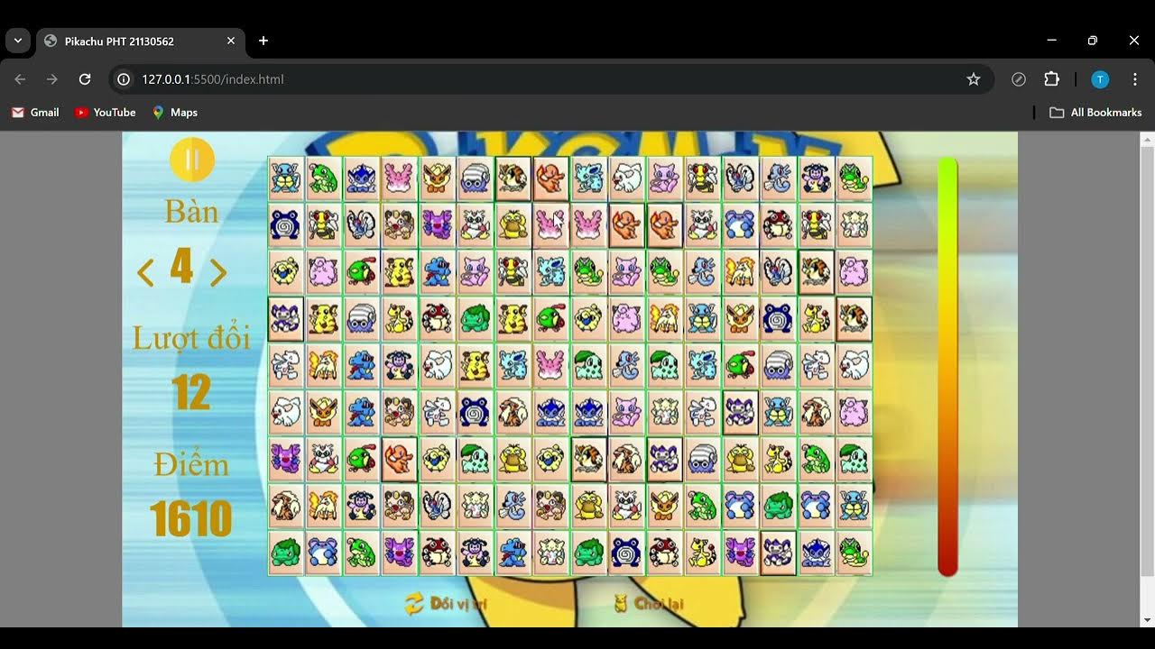 Demo game pikachu nối thú cổ điển. - YouTube