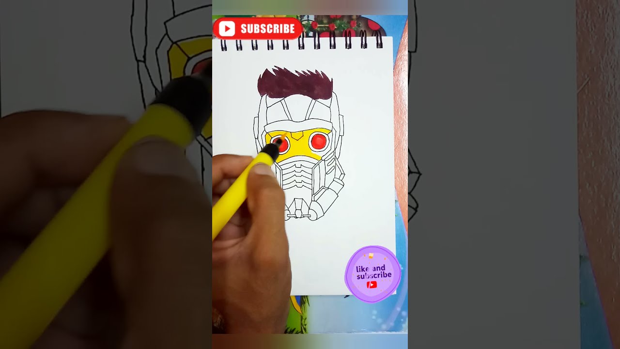 Star Lord Mask Short Drawing//Marvel Drawing//Tutorial#short - YouTube