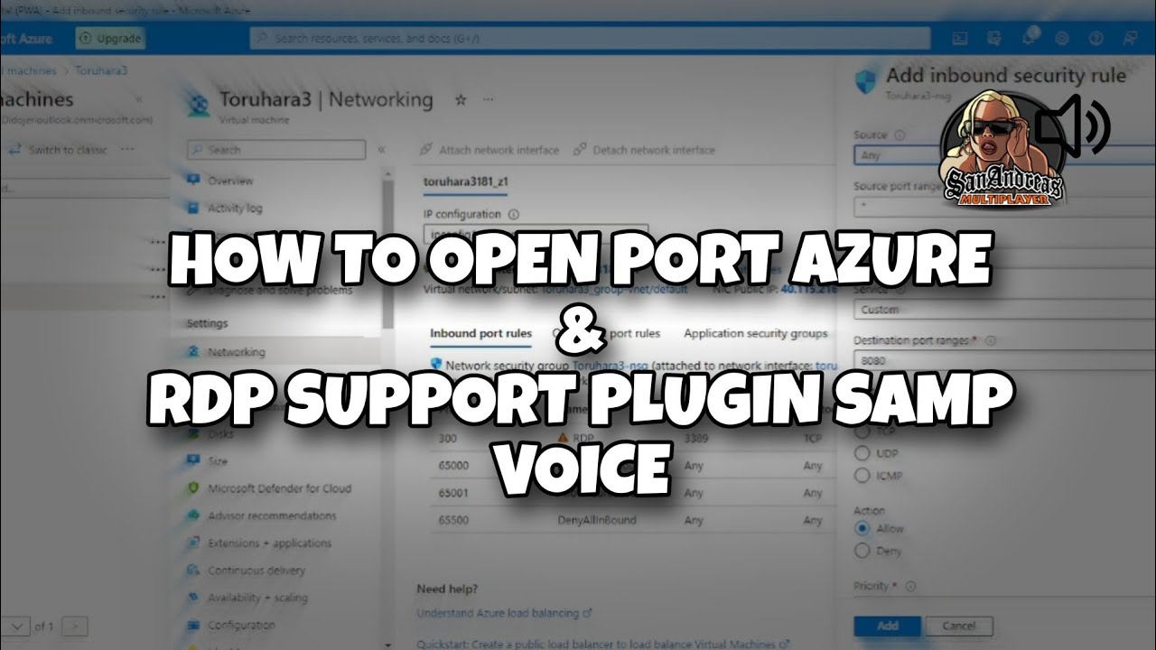 OPEN PORT RDP AZURE | SOLUSI RDP TIDAK SUPPORT SAMP VOICE - YouTube