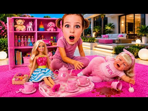 Barbie Kız Evcilik Videoları! BARBİE VE İPEK PAYLAŞMAYI ÖĞRENİYOR. ADA İĞEK NEDEN AĞLIYOR?