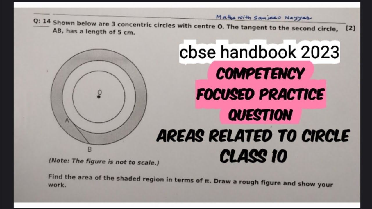 Class 10 maths areas related to circle | Q14 competency based question ...
