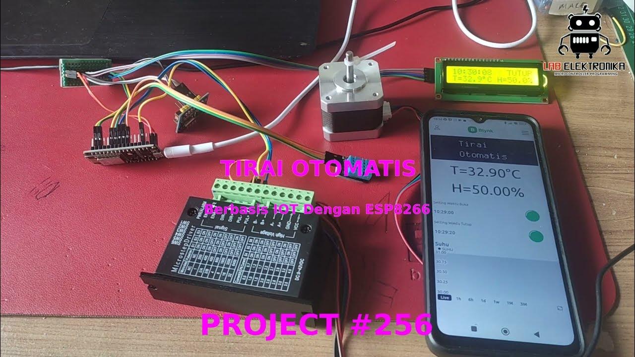 Project #256 : Rancang Bangun Tirai Gorden Otomatis Berbasis IOT dengan NodeMCU ESP8266 - YouTube