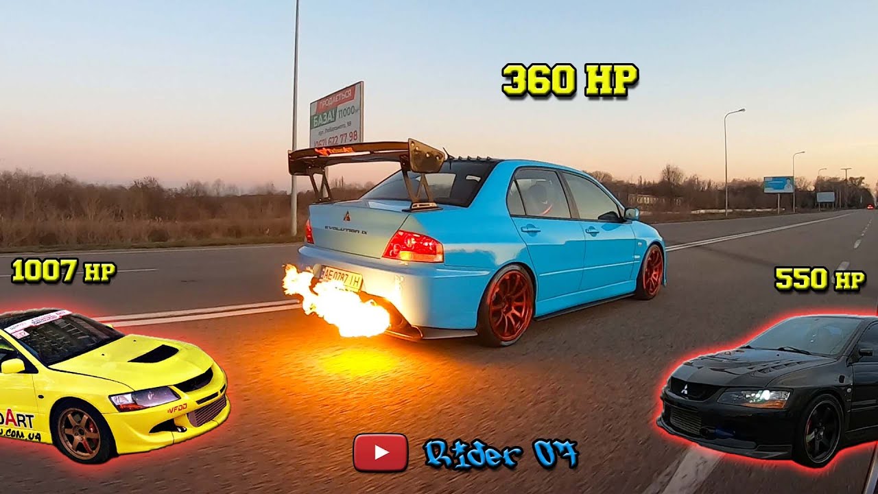 Mitsubishi Lancer Evolution 9. 360hp. Evo AMS - 550hp. Evo 8 - 1007hp ...