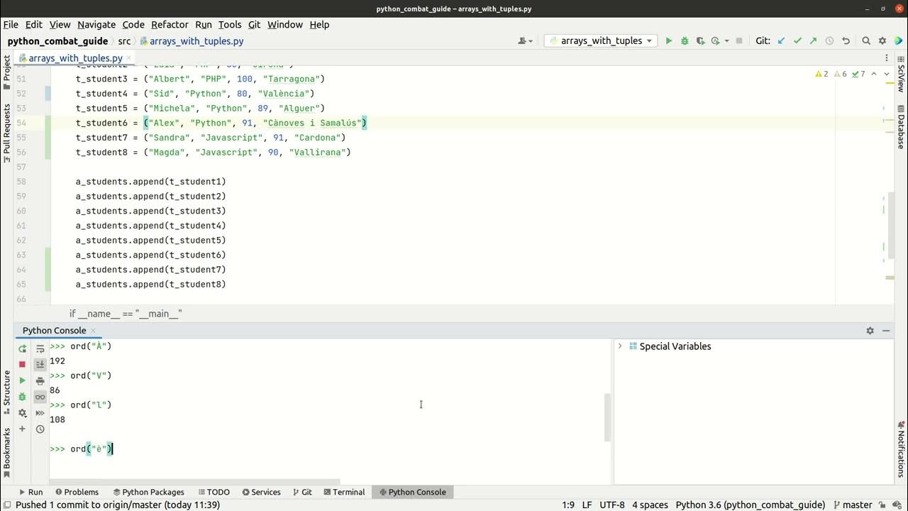 Python sort Arrays with Tuples and accents - YouTube