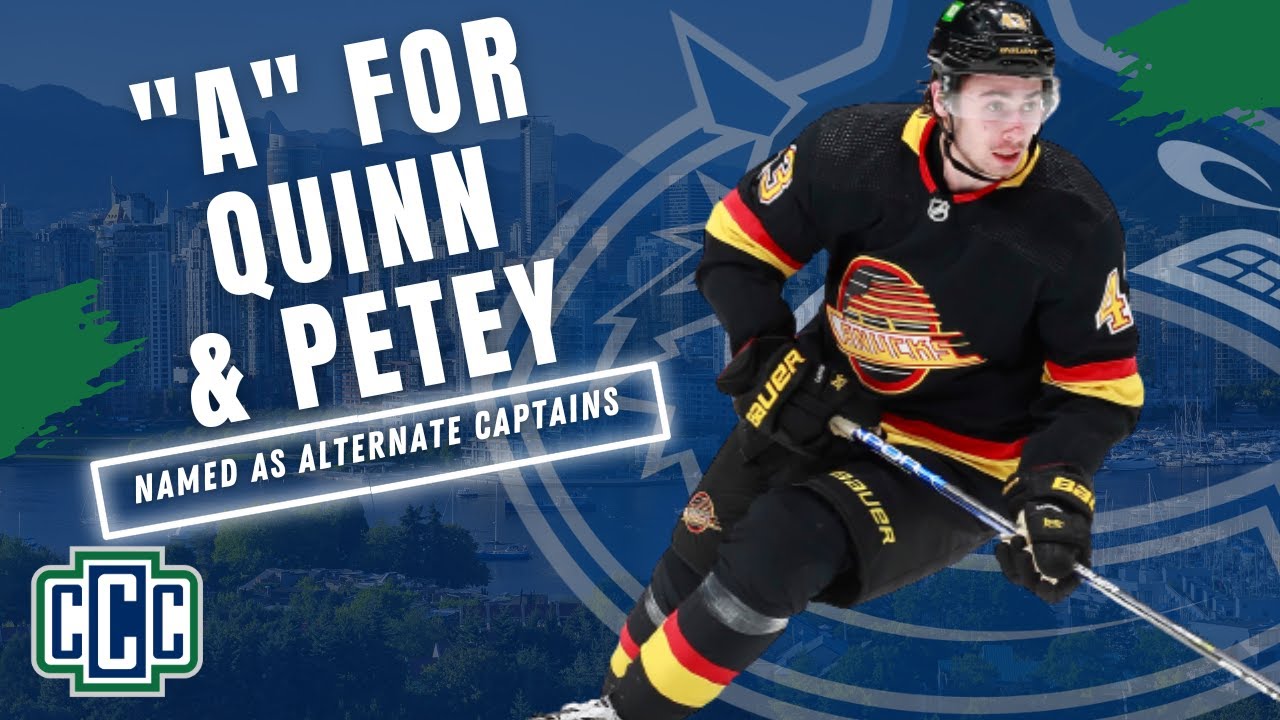 ELIAS PETTERSSON AND QUINN HUGHES NAMED AS ALTERNATE CAPTAINS FOR THE ...