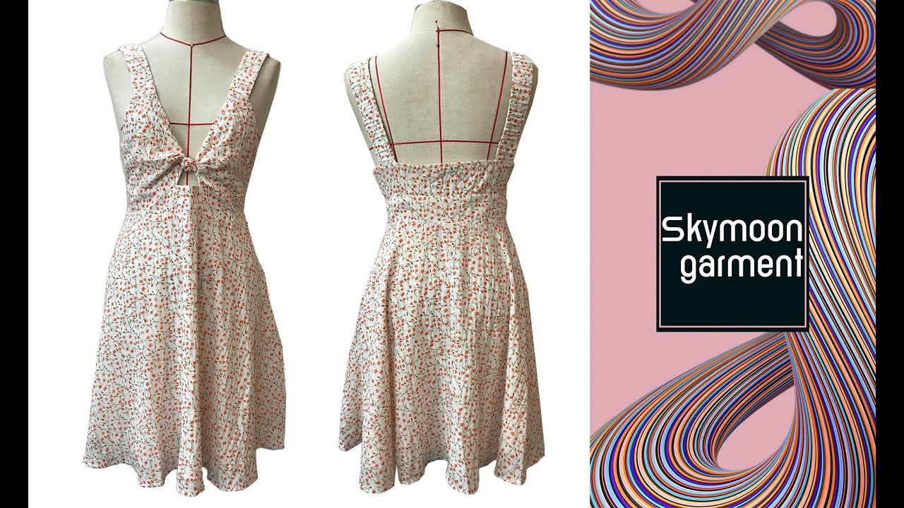 Skymoon garment factory products introduction--women's floral dress midi length - YouTube