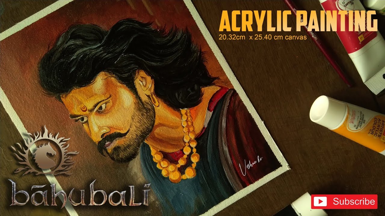 Bahubali 2 | The conclusion | acrylic painting | 20.32 cm × 25.40 cm ...
