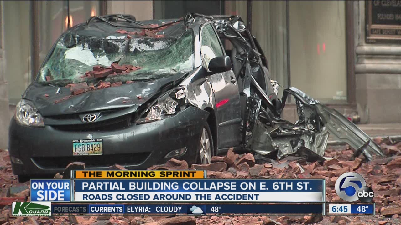 6AM: Bricks fall off building in downtown Cleveland - YouTube