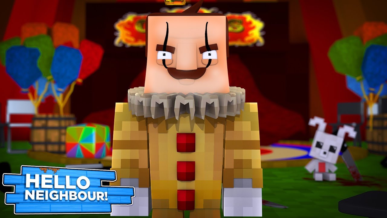 Minecraft Hello Neighbour - THE NEIGHBOUR IS A CREEPY CLOWN!? - YouTube