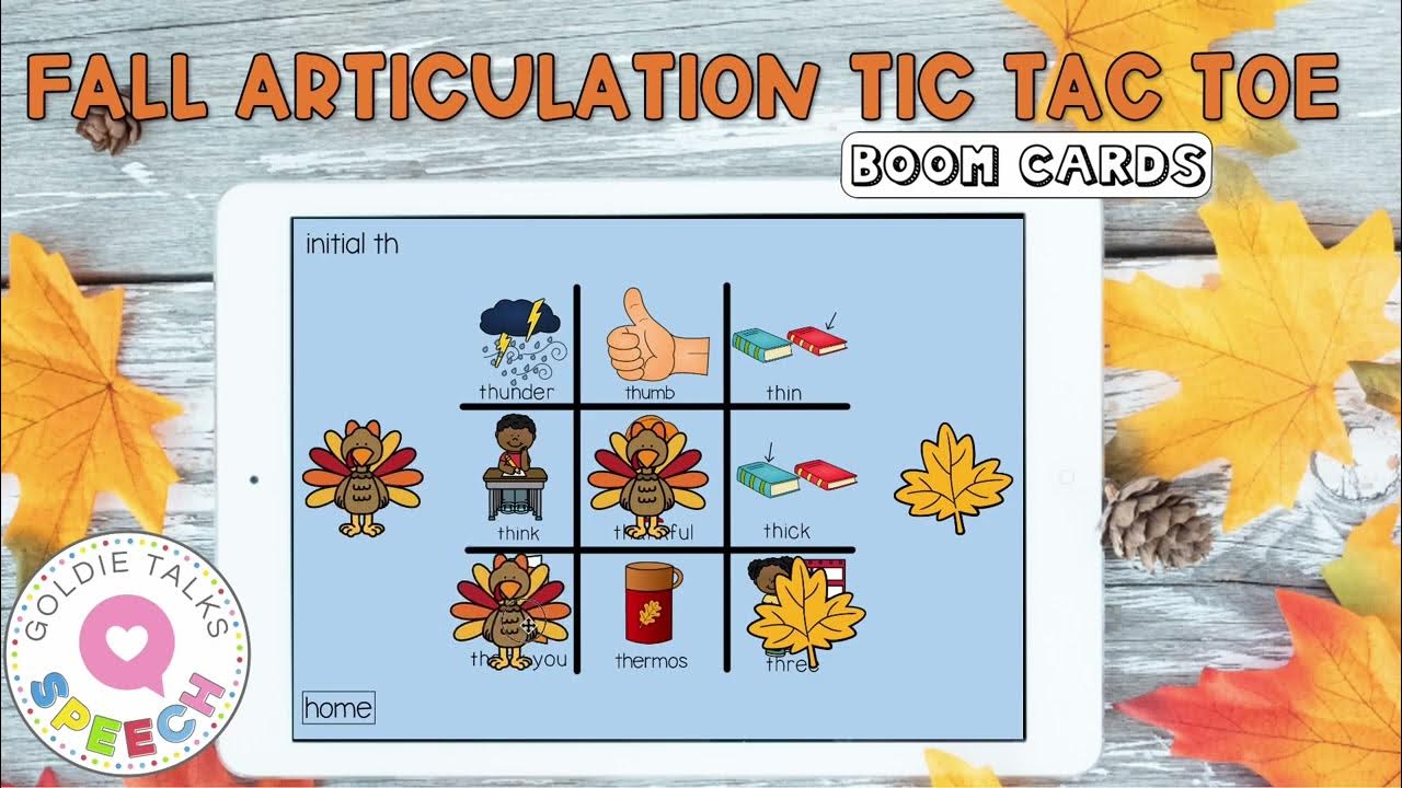 Fall Articulation Tic Tac Toe Boom Cards - YouTube