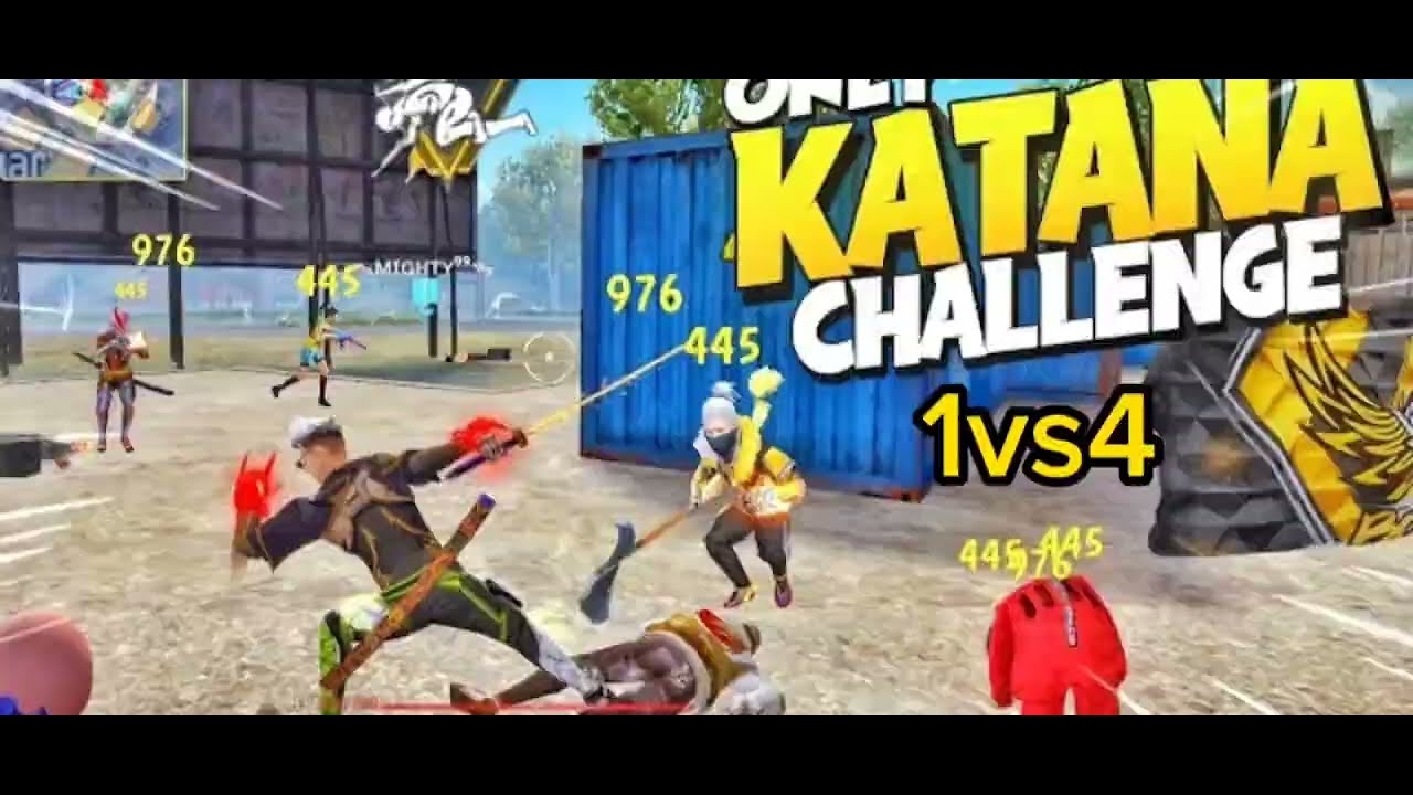 Katana challenge 1v4 🎮 - YouTube