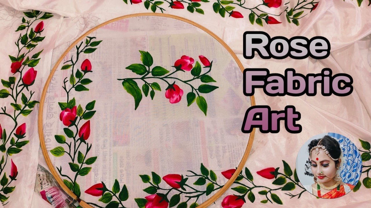 Rose Fabric// East rose design fabric // গোলাপ ফেব্ৰিক // Step By Step ...