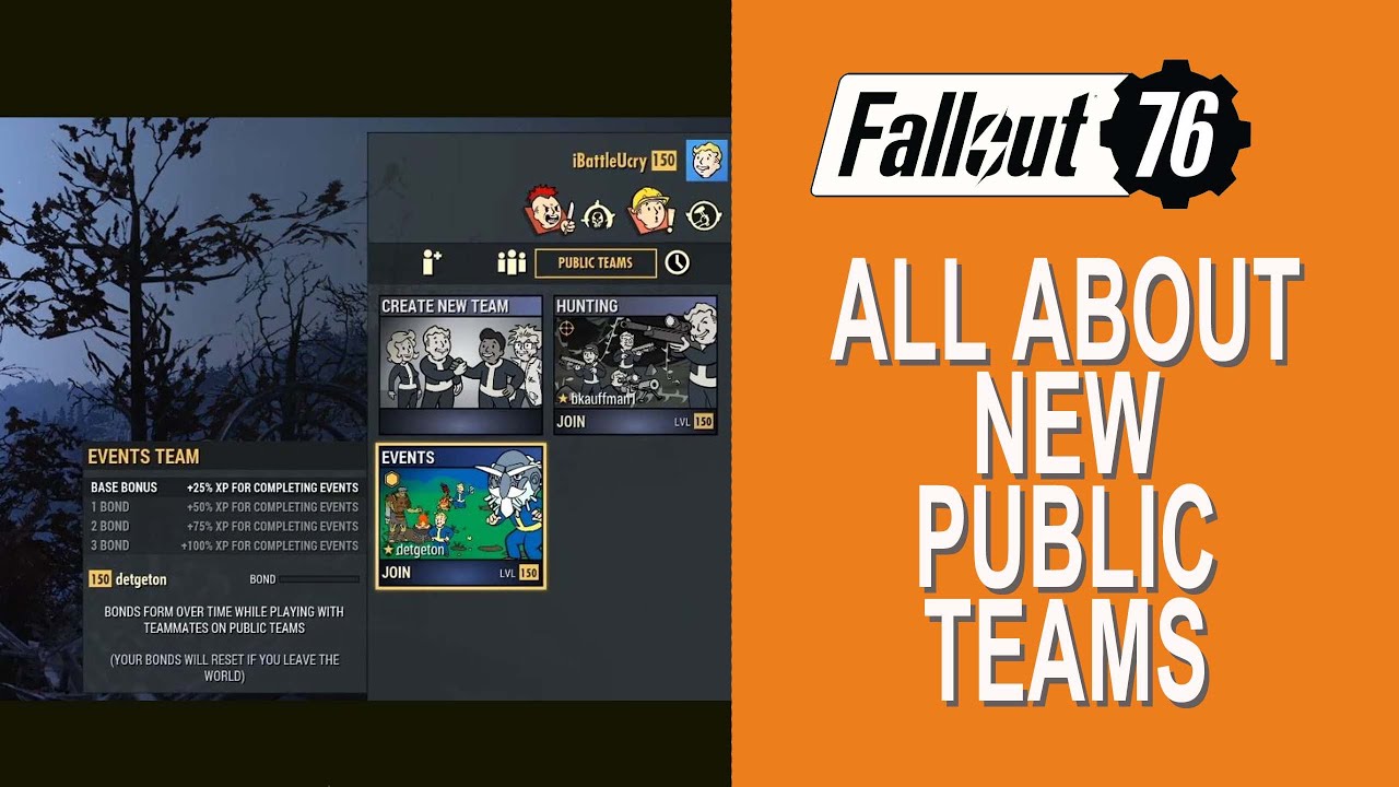 Fallout 76 NEW Player Teams with Patch 20 - YouTube