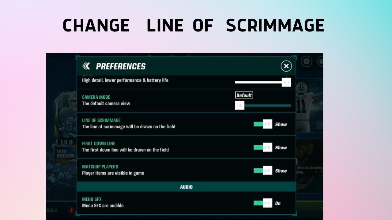 How to change Line of Scrimmage In Madden NFL 23 Mobile - YouTube