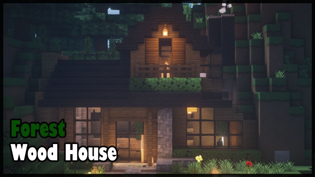 MineCraft : Forest Wood House | Tour & Interior - YouTube