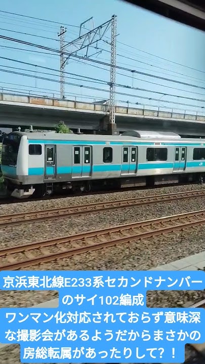 京浜東北線E233系セカンドナンバーのサイ102編成、ワンマン化対応されておらず意味深な撮影会があるようだからまさかの房総転属があったりして？！ - YouTube