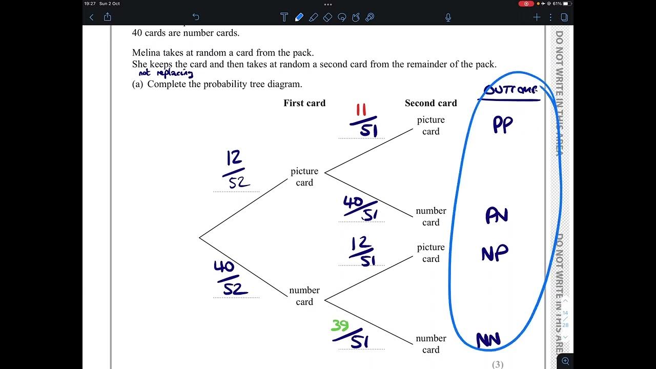 2017 01 4H IGCSE Edexcel Higher Old Spec Question 14 Probability Tree Conditional - YouTube