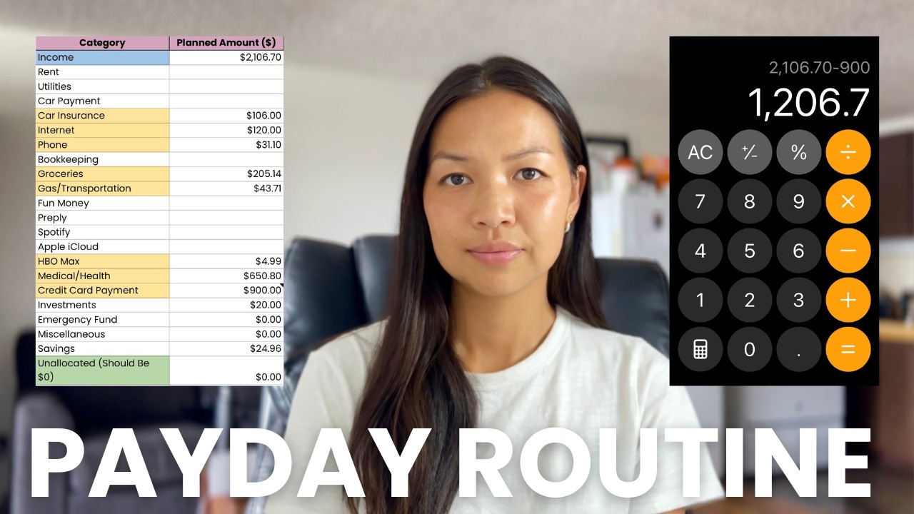$2106.70 PAYDAY ROUTINE💰: paying bills, paycheck budgeting, credit card ...