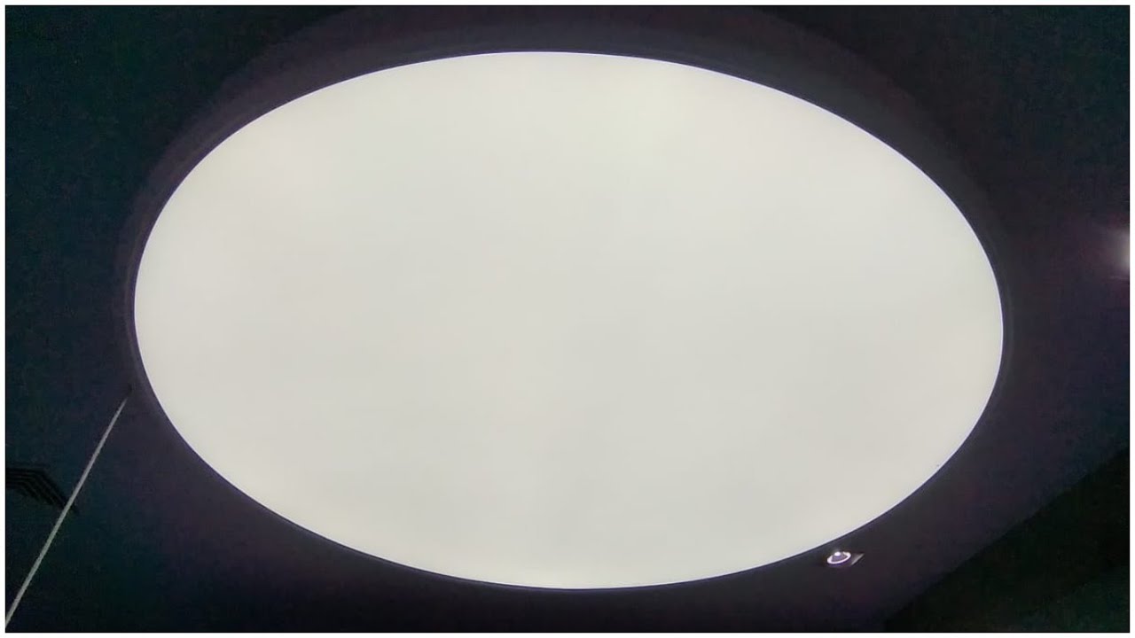 Barrisol stretch ceiling with backlit circle shape - YouTube