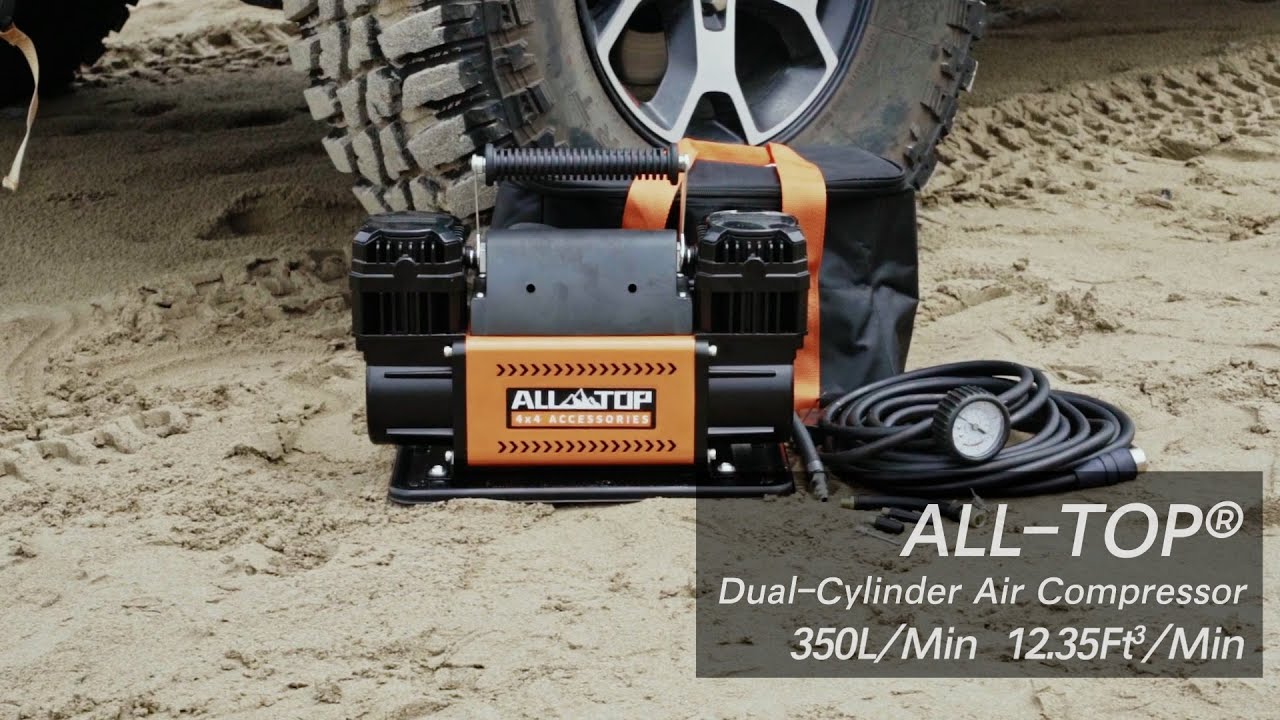 ALL-TOP Air Compressor Kit Dual Cylinder - 12.35 ft³/Min - 12V DC - YouTube
