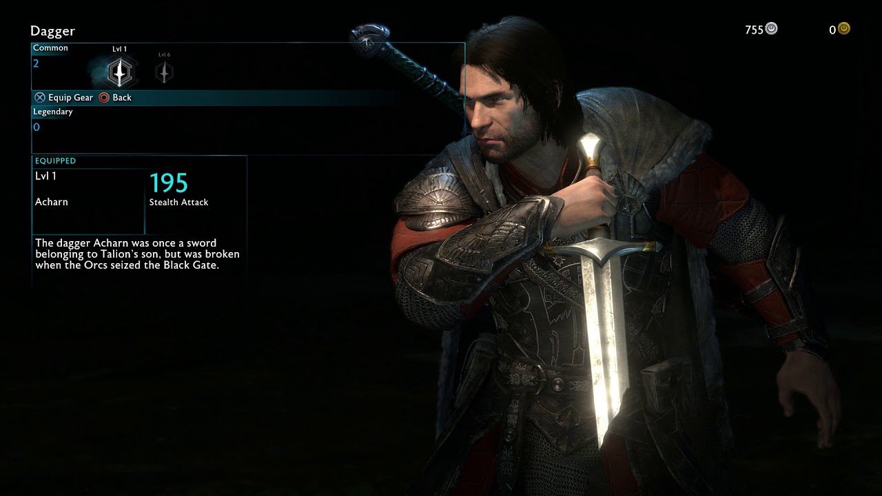 Middle Earth: Shadow of War - Inventory: Rangers Daggar, Numenorean Bow ...