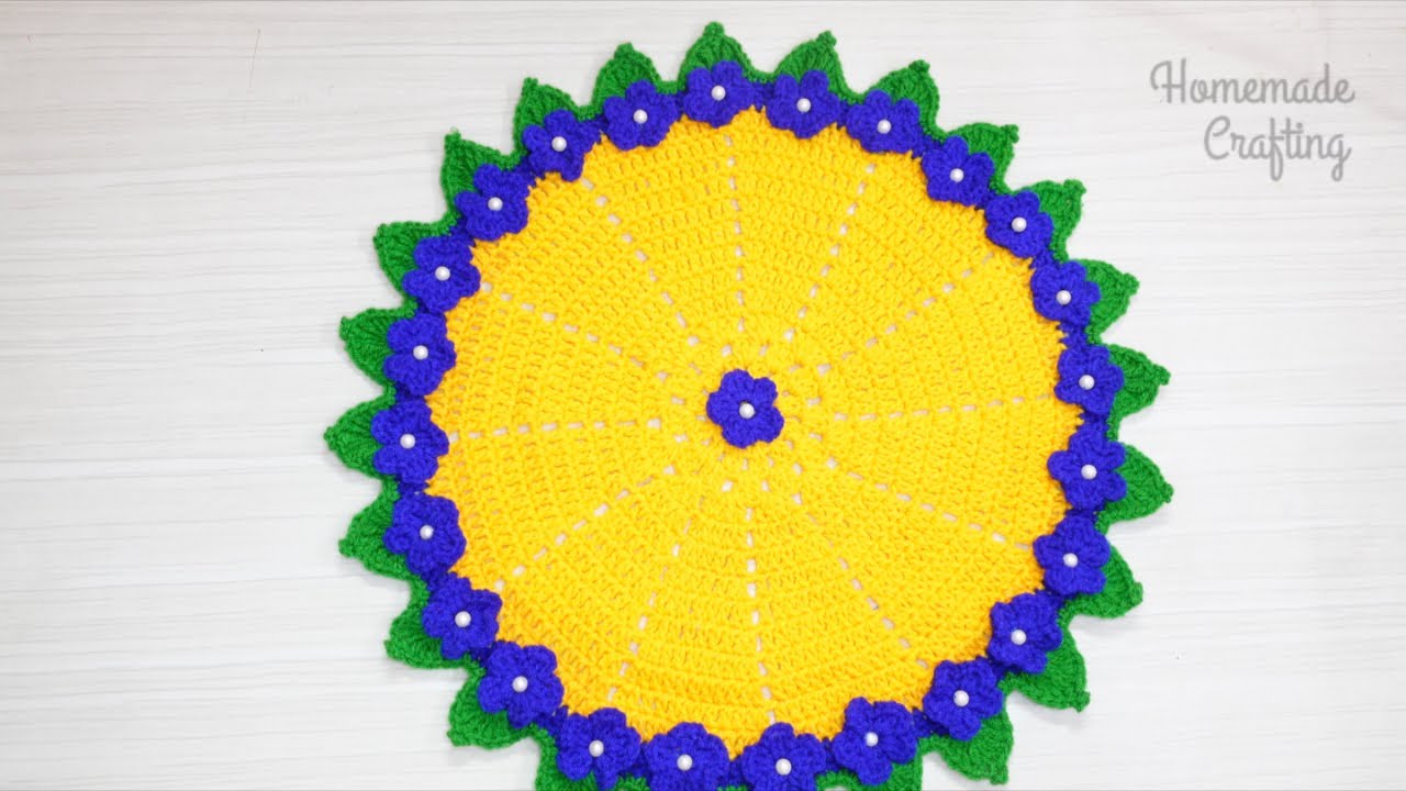 Crochet Thalposh | Woolen Mat | Woolen Table Mat - YouTube