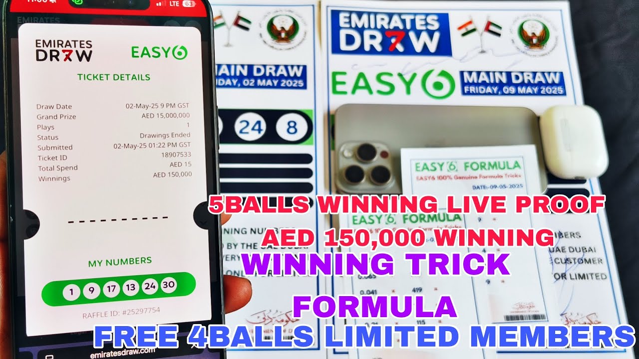 Emirates Draw 09-05-2025 Easy 6 Emirates Draw Prediction Result 100% ...