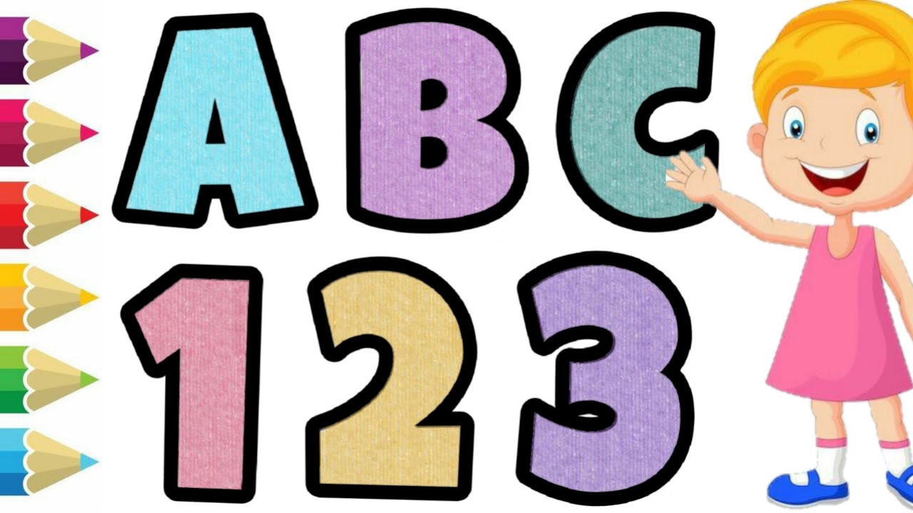 ABC 123 Coloring pages for kids with Happy brain kids learning - YouTube
