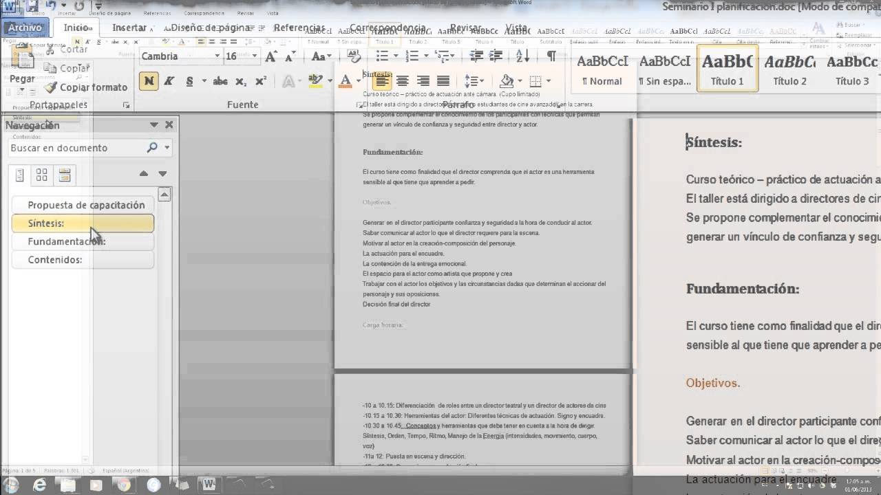 Cómo utilizar un mapa del documento o miniaturas en Microsoft Word 2010 ...