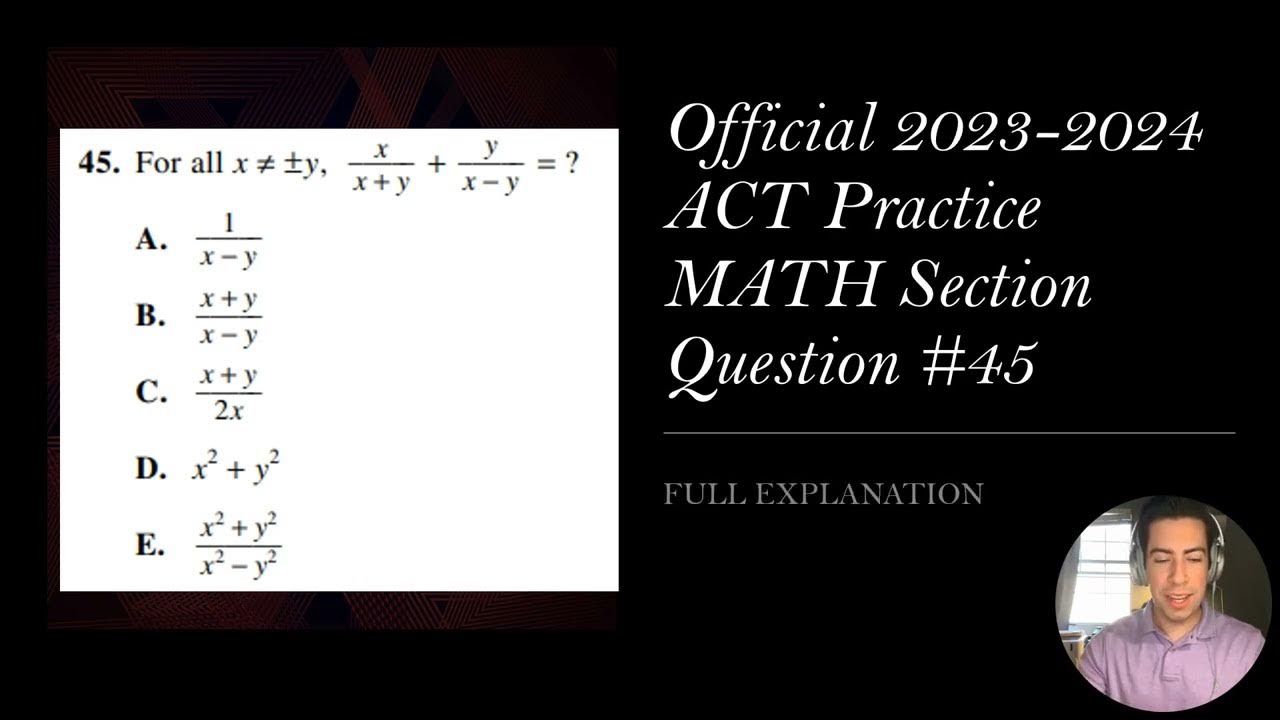 Official ACT Practice Exam Math Question #45 FULL EXPLANATION! - YouTube