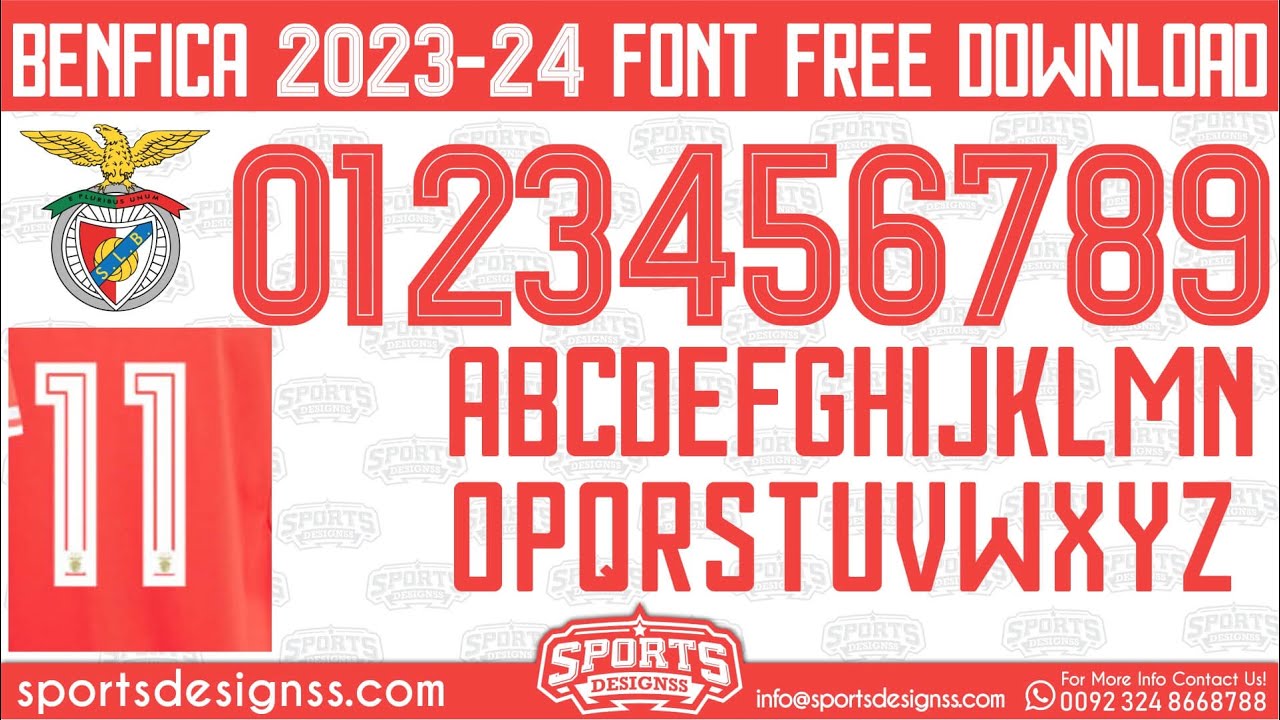 Benfica 2024 Football Font Free Download by Sports Designss | Football ...