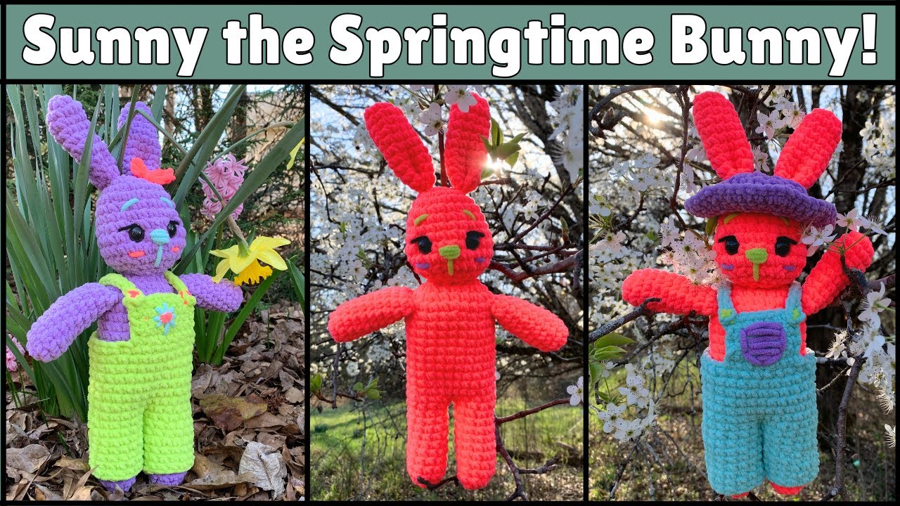 Crochet Bunny Tutorial w/ DETAILED Instructions! Sunny the Springtime ...