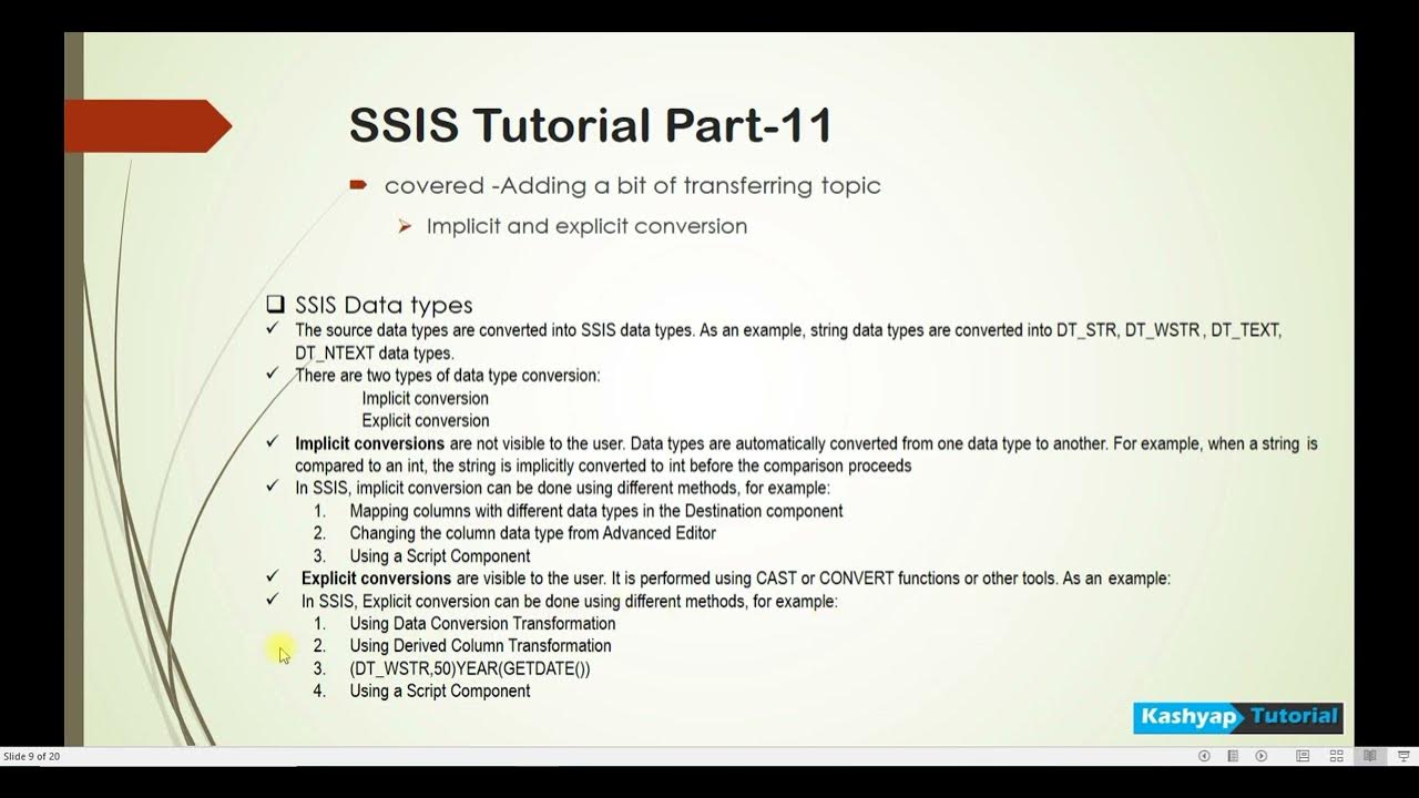 What is Implicit and explicit conversion in SSIS | SSIS Tutorial Part-11 - YouTube