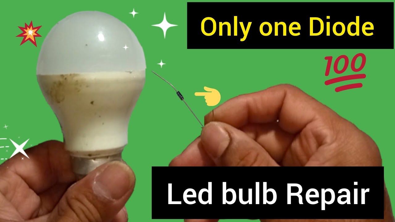Led bulb Repairing one Diode 👉 How to Repair 9 Watt LED bulb - YouTube